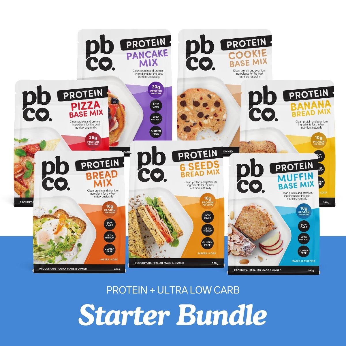 PBCo. Protein + Ultra Low Carb Baking Mix Starter Bundle